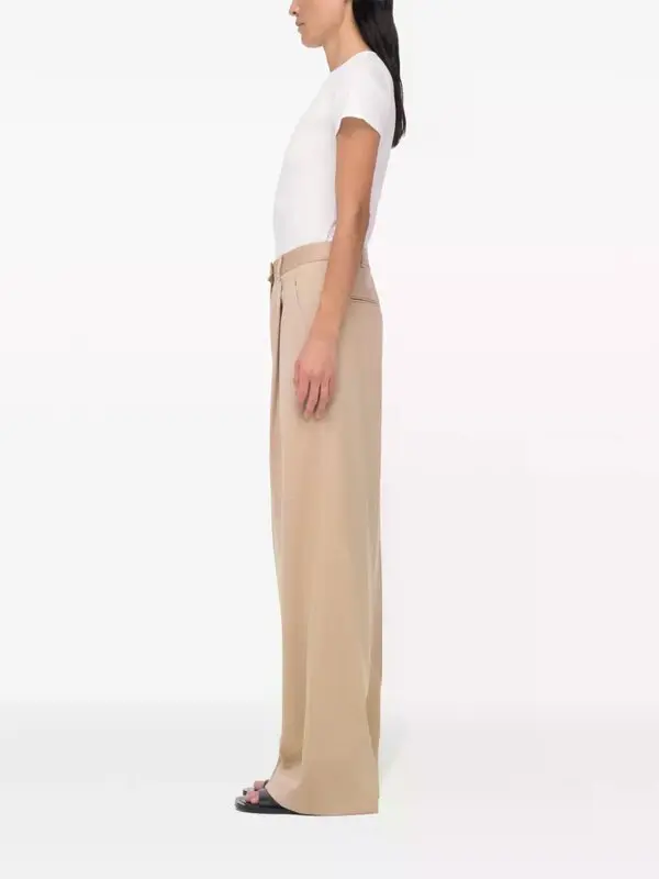 Another Tomorrow Pleated Merino Wool Trousers