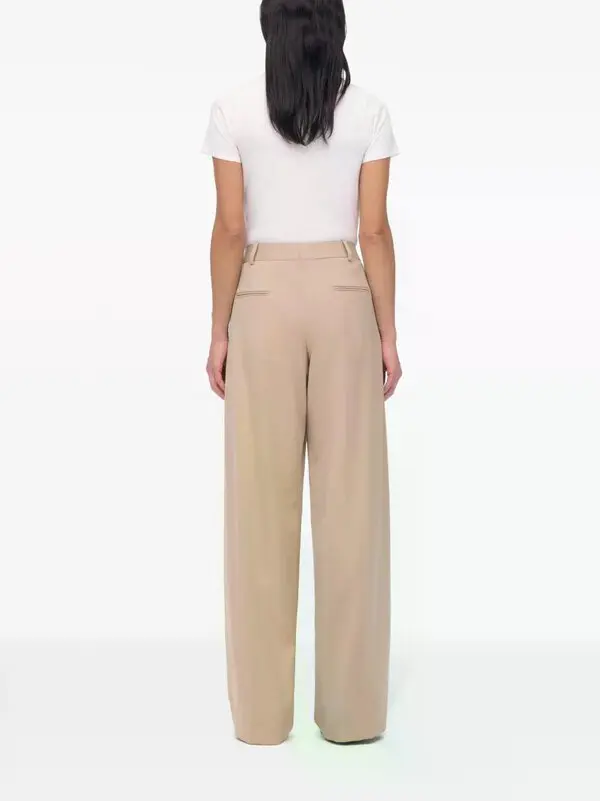 Another Tomorrow Pleated Merino Wool Trousers