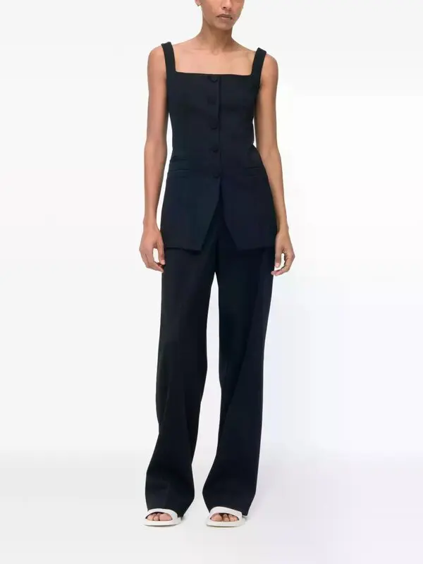 Another Tomorrow Square Neck Sleeveless Top