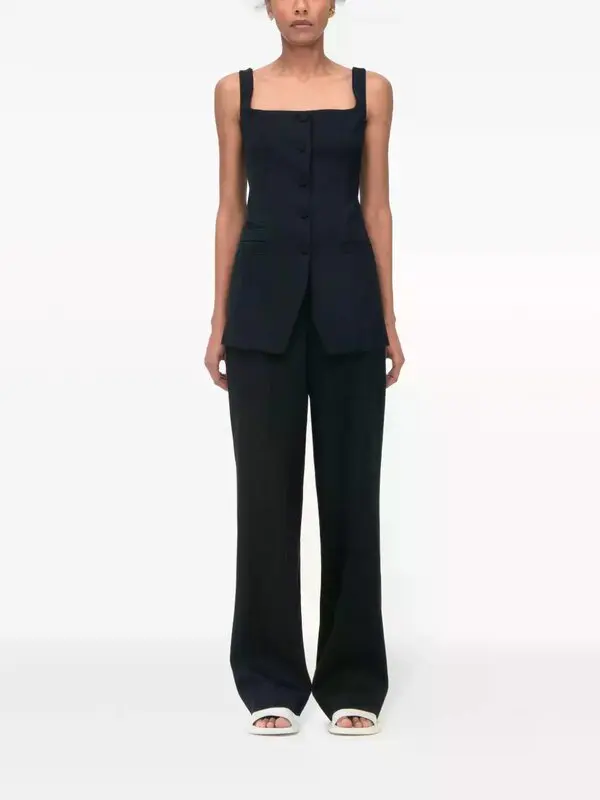 Another Tomorrow Square Neck Sleeveless Top