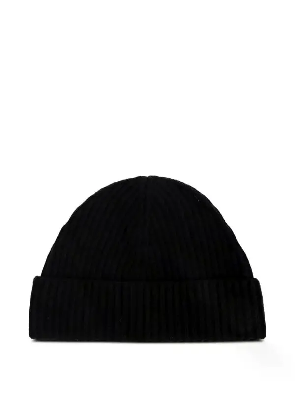 JIL SANDER Ribbed Knit Beanie - Black