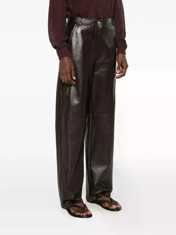 Max Mara Wide-leg Leather Trousers