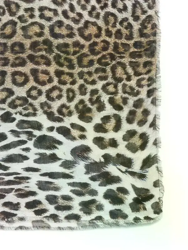 Faliero Sarti Maculata Leopard-print Frayed Scarf