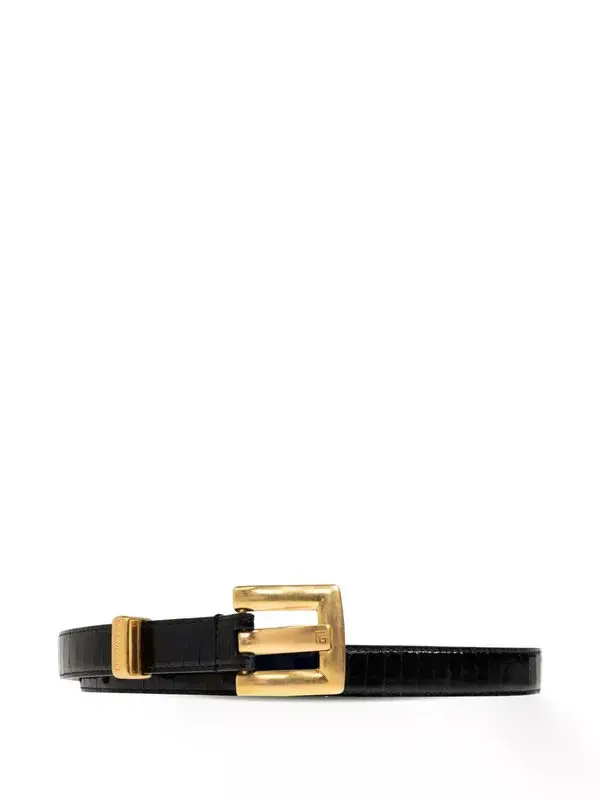 Balmain Crocodile-effect Leather Belt