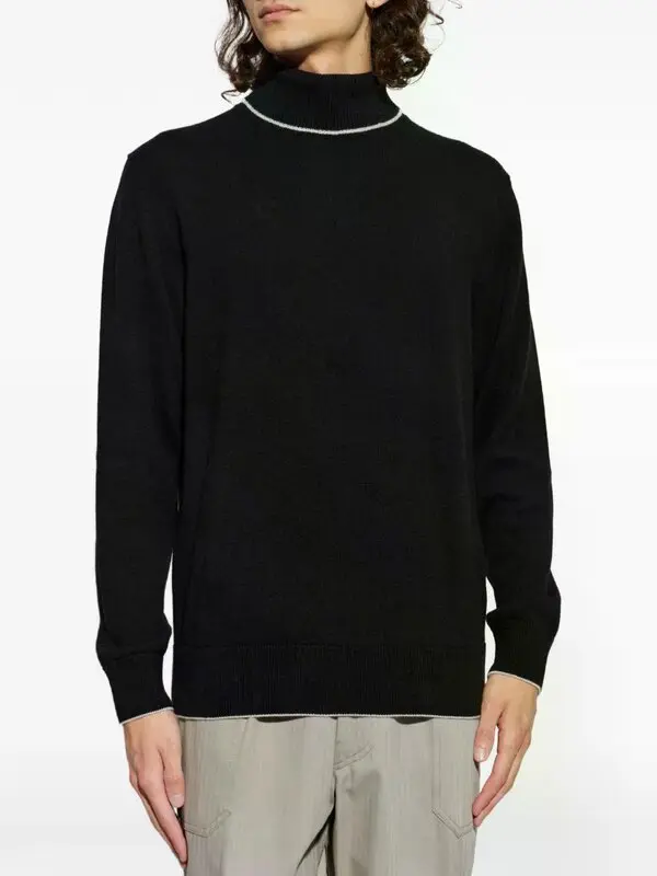 Eleventy Contrast Trim Roll-neck Sweater
