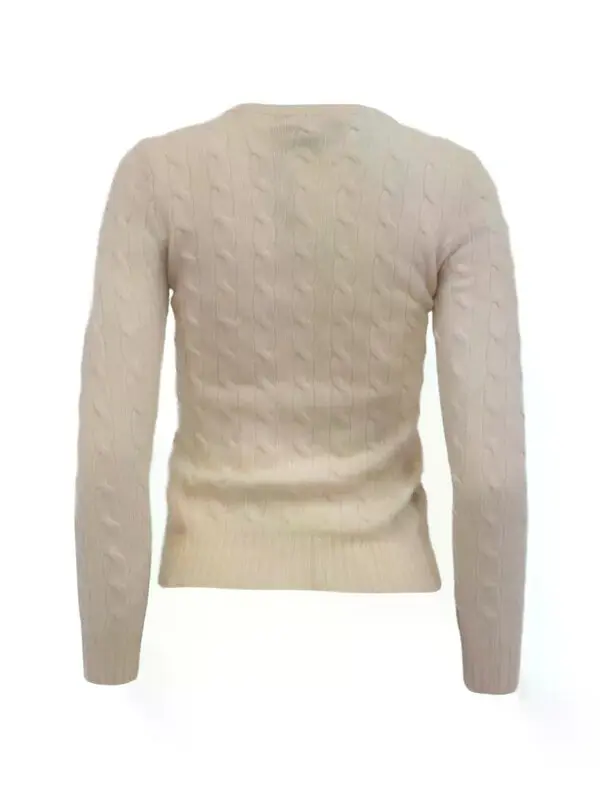 Ralph Lauren Cream Cashmere Cable Knit Sweater