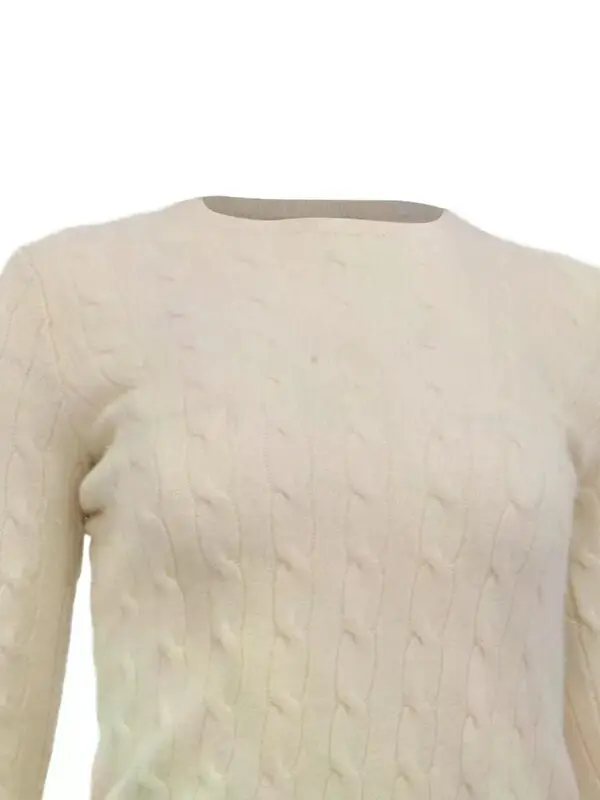Ralph Lauren Cream Cashmere Cable Knit Sweater