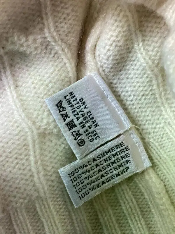 Ralph Lauren Cream Cashmere Cable Knit Sweater