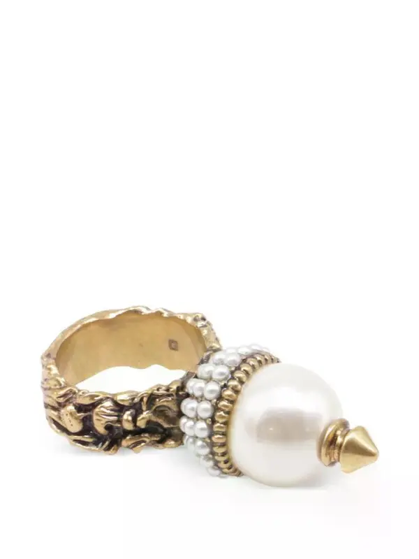 Gucci Faux Pearl Ring - Gold
