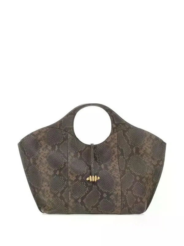GIANNI CHIARINI Infinity Python-effect Leather Tote Bag - Brown