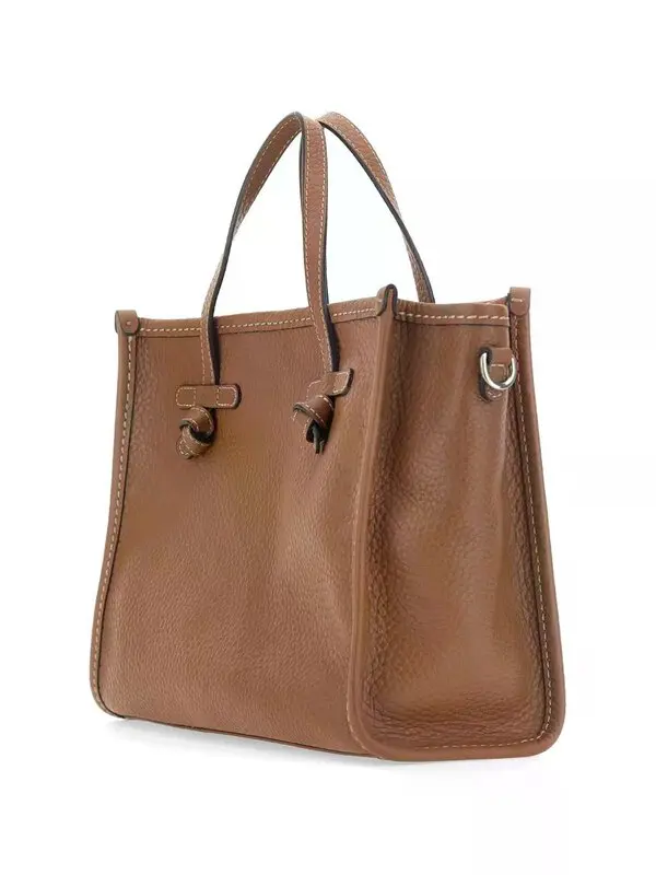 MARCELLA CLUB Miss Marcella 32 Grain Leather Tote Bag - Brown