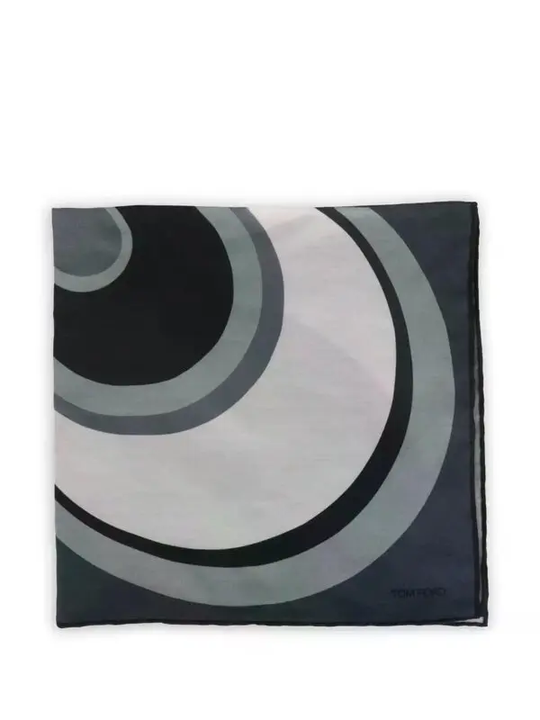 TOM FORD Geometric-print Pocket Square - White
