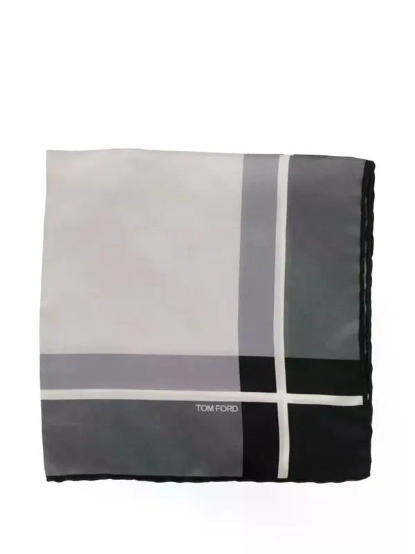 TOM FORD Colour-block Pocket Square - Grey
