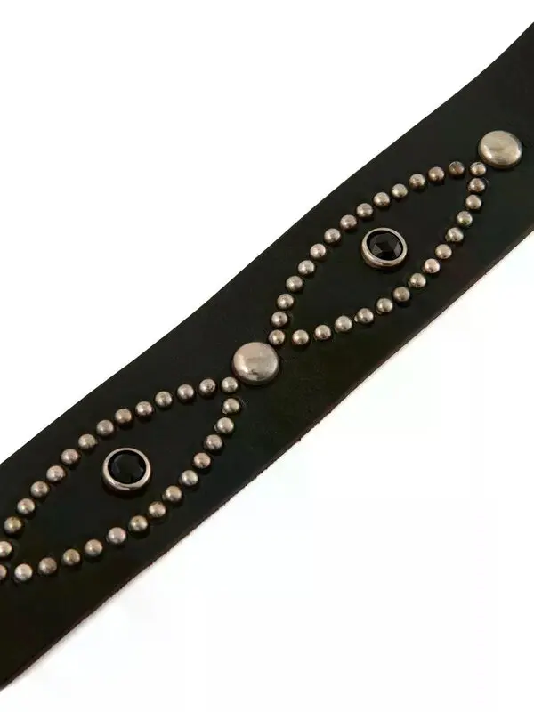 SAINT MXXXXXX Studded Leather Belt - Black