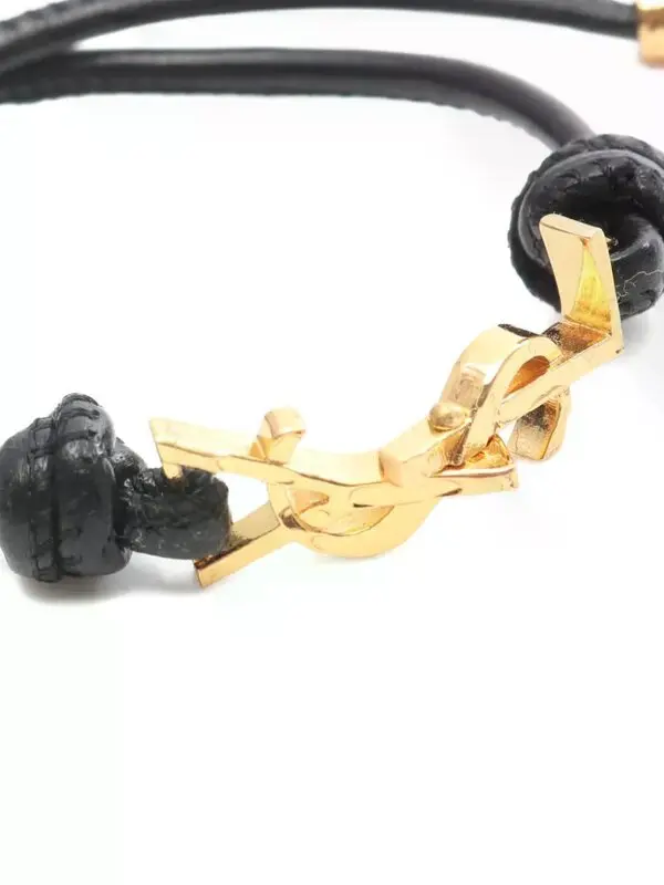 Saint Laurent Cassandra Leather Bracelet With -tone Hardware - Gold