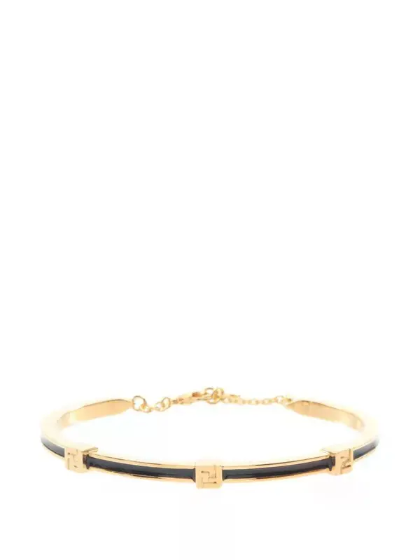 Fendi Forever Ff Motif Enamel Detail Bracelet - Gold