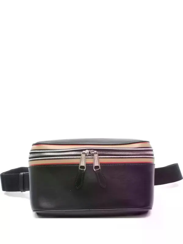 Burberry Striped-trim Leather Belt Bag