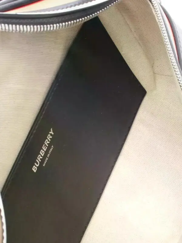 Burberry Striped-trim Leather Belt Bag