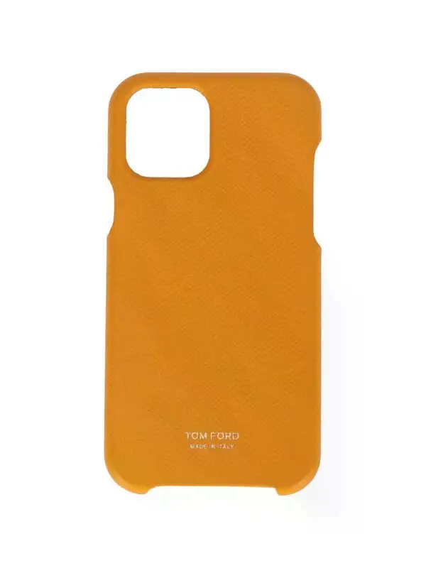 TOM FORD Logo-print Grained-leather Phone Case - Yellow