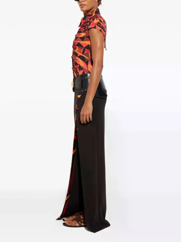 Emilio Pucci Superstretch Cady Skirt With Side Slit And Contrast Print