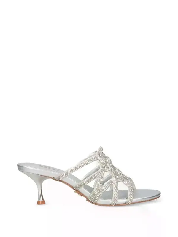 ALBANO Vanity Crystal-embellished Caged Sandals - Silver