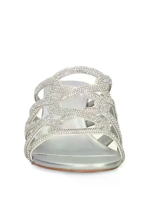 ALBANO Vanity Crystal-embellished Caged Sandals - Silver