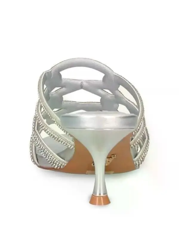 ALBANO Vanity Crystal-embellished Caged Sandals - Silver