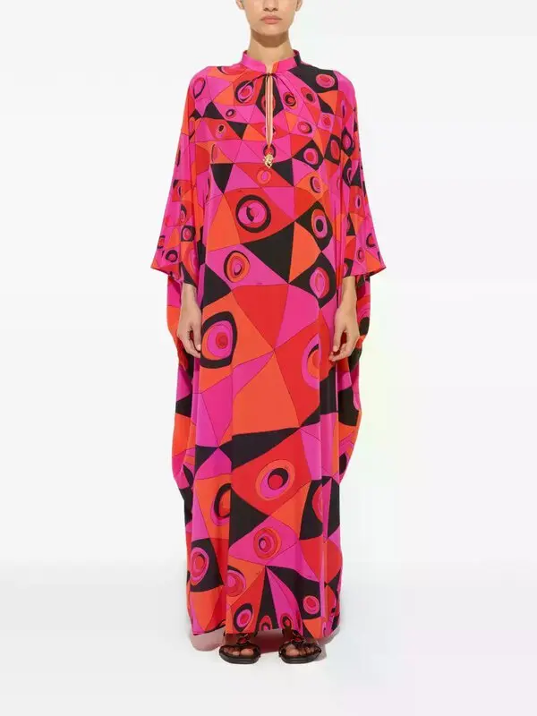 Emilio Pucci Occhi Print Silk Kaftan