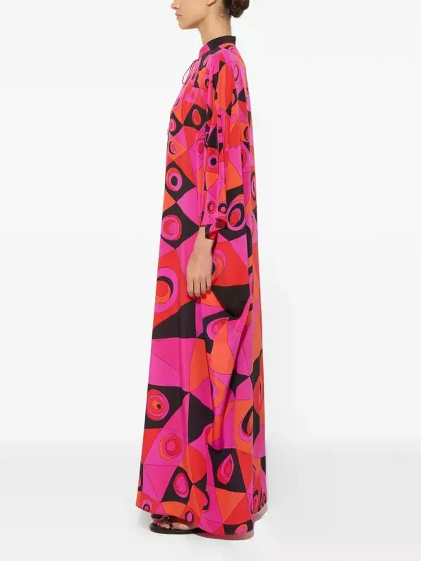 Emilio Pucci Occhi Print Silk Kaftan