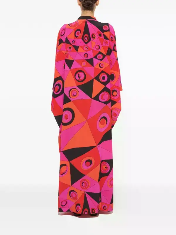 Emilio Pucci Occhi Print Silk Kaftan