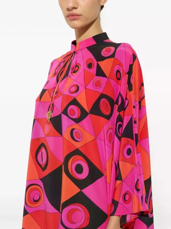 Emilio Pucci Occhi Print Silk Kaftan