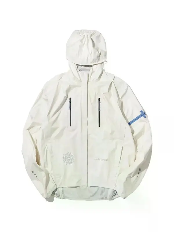 UPPERVOID Cream Hooded Zip-pocket Jacket