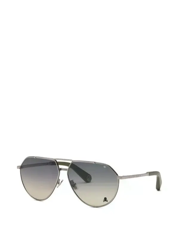 Philipp Plein Skull-motif Pilot Sunglasses - Grey