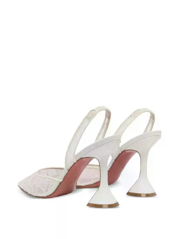 Amina Muaddi Holli Floral-lace Slingback Pumps