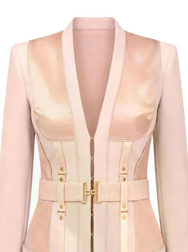 Elisabetta Franchi Bustier Belted Jacket - Pink