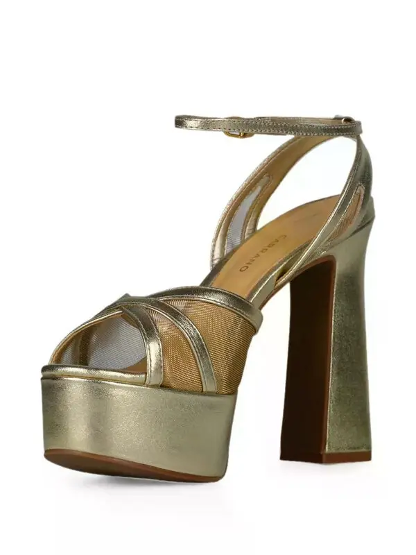 ANDREA CARRANO Metallic Effect Mesh Panel Sandals