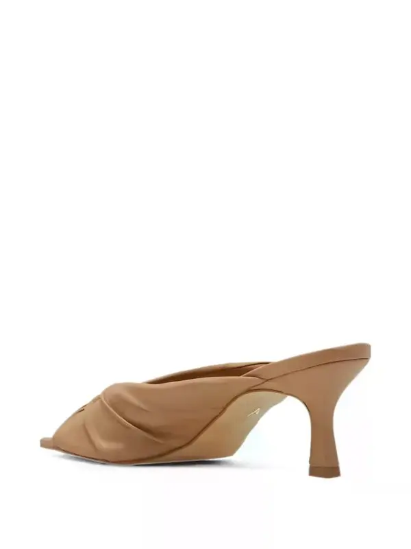 ANDREA CARRANO Ruched Leather Sandals - Neutrals