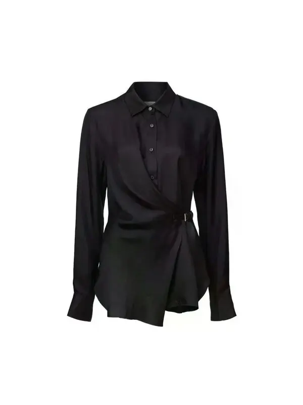 VIKTORIA & WOODS Hercules Draped Buckle-detail Shirt