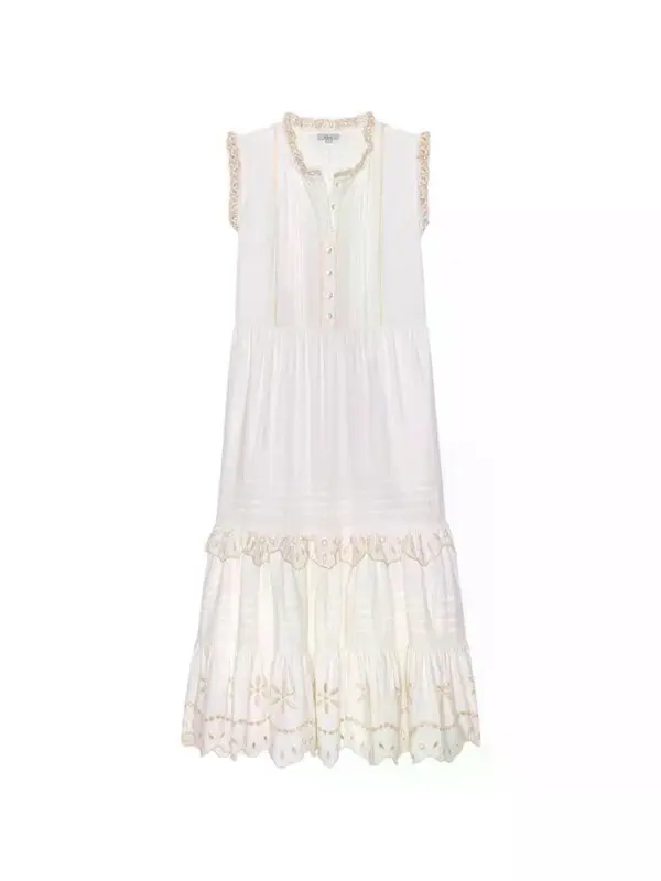 Rails Embroidered Tiered Midi Dress
