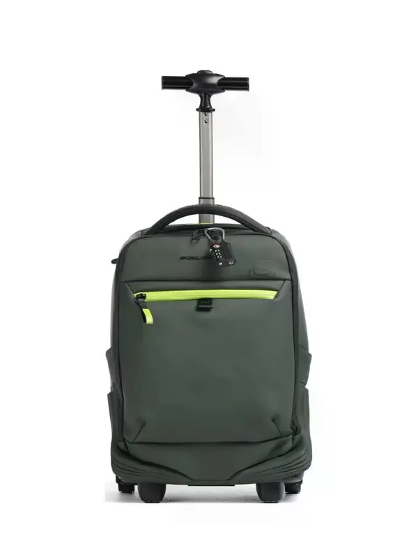 PIQUADRO Water-resistant Wheeled Backpack - Green