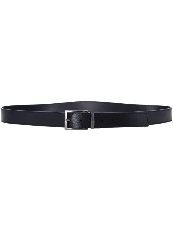 Emporio Armani Leather Belt With Buckle Fastening - Blue