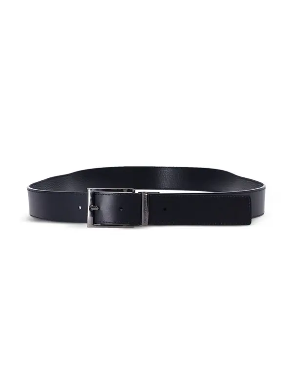 Emporio Armani Leather Belt With Buckle Fastening - Blue