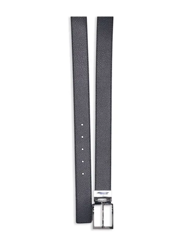 Emporio Armani Leather Belt With Buckle Fastening - Blue