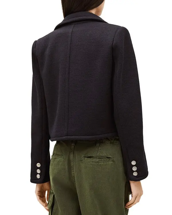 Ba&sh Beradith Cropped Jacket - Navy