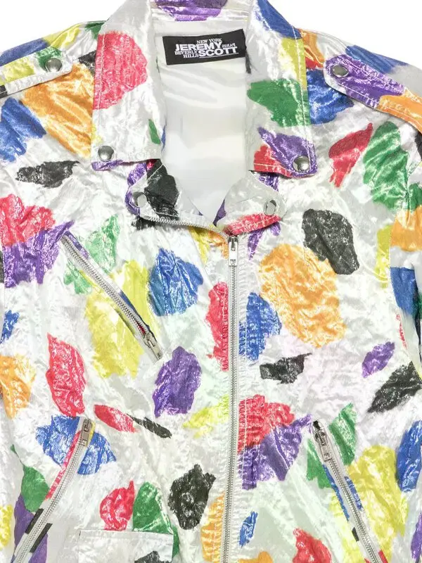 Jeremy Scott 2010s Printed Biker Jacket