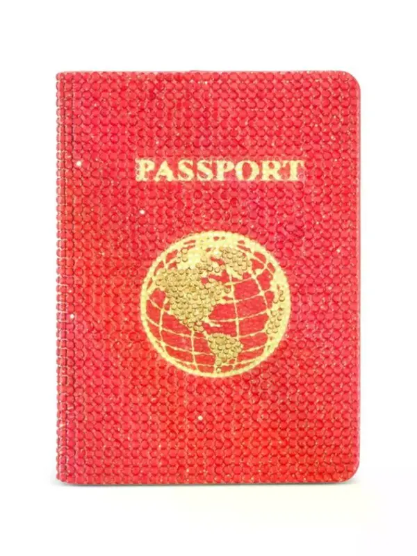Judith Leiber Traveler Crystal-embellished Passport Cover - Red
