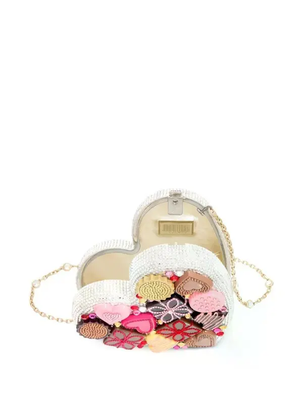 Judith Leiber Crystal Embellished Heart Chocolate Box Clutch Bag