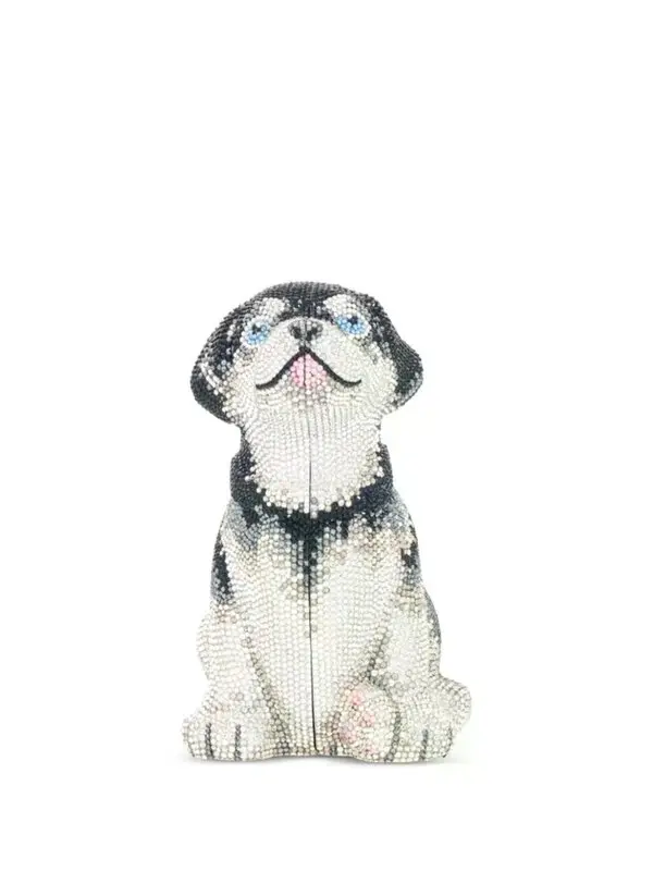 Judith Leiber Crystal Embellished Puppy Clutch Bag - White