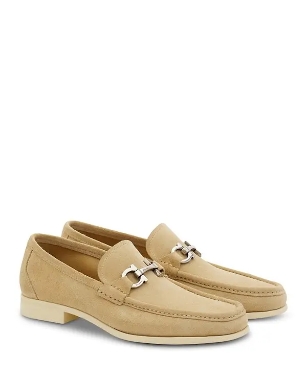 FERRAGAMO Gancini Ornament Loafers - Ecru