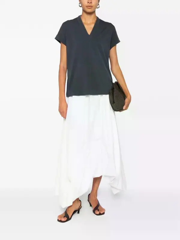 Brunello Cucinelli Monili Trim V-neck T-shirt
